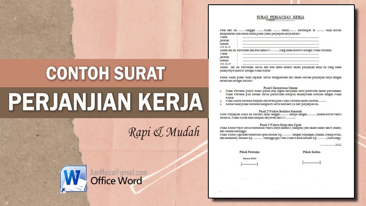 Example of Employment Agreement Letter || SPK || AGREEMENT LETTER