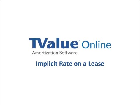TValue Online - Implicit Rate on a Lease