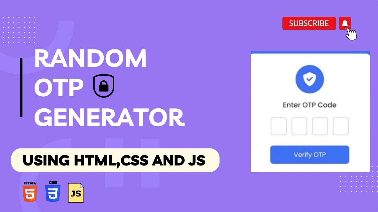 Building an Interactive OTP Generator with HTML, CSS, and JavaScript | tutorial |