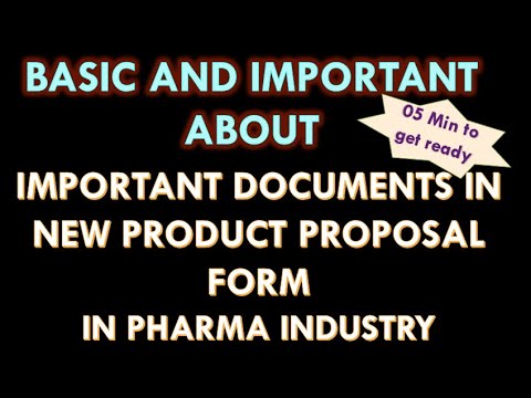 New product proposal form in pharmaceutical industry.