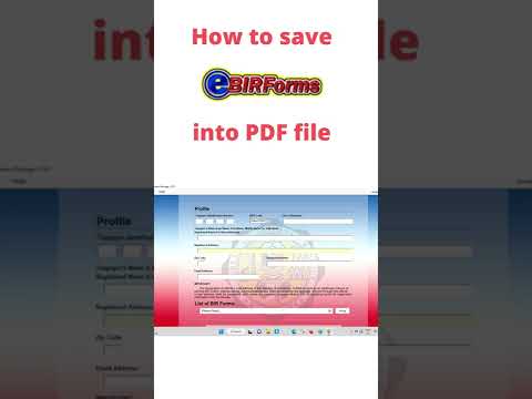 HOW TO SAVE EBIR FORMS in PDF