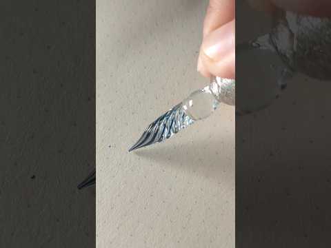 Glass dip pen calligraphy | Blue ink #shorts