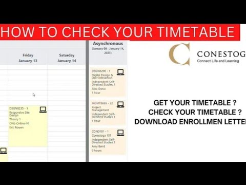 How To Check Your TimeTable in Conestoga College ? | How to Download Enrollment Letter ?| Conestoga