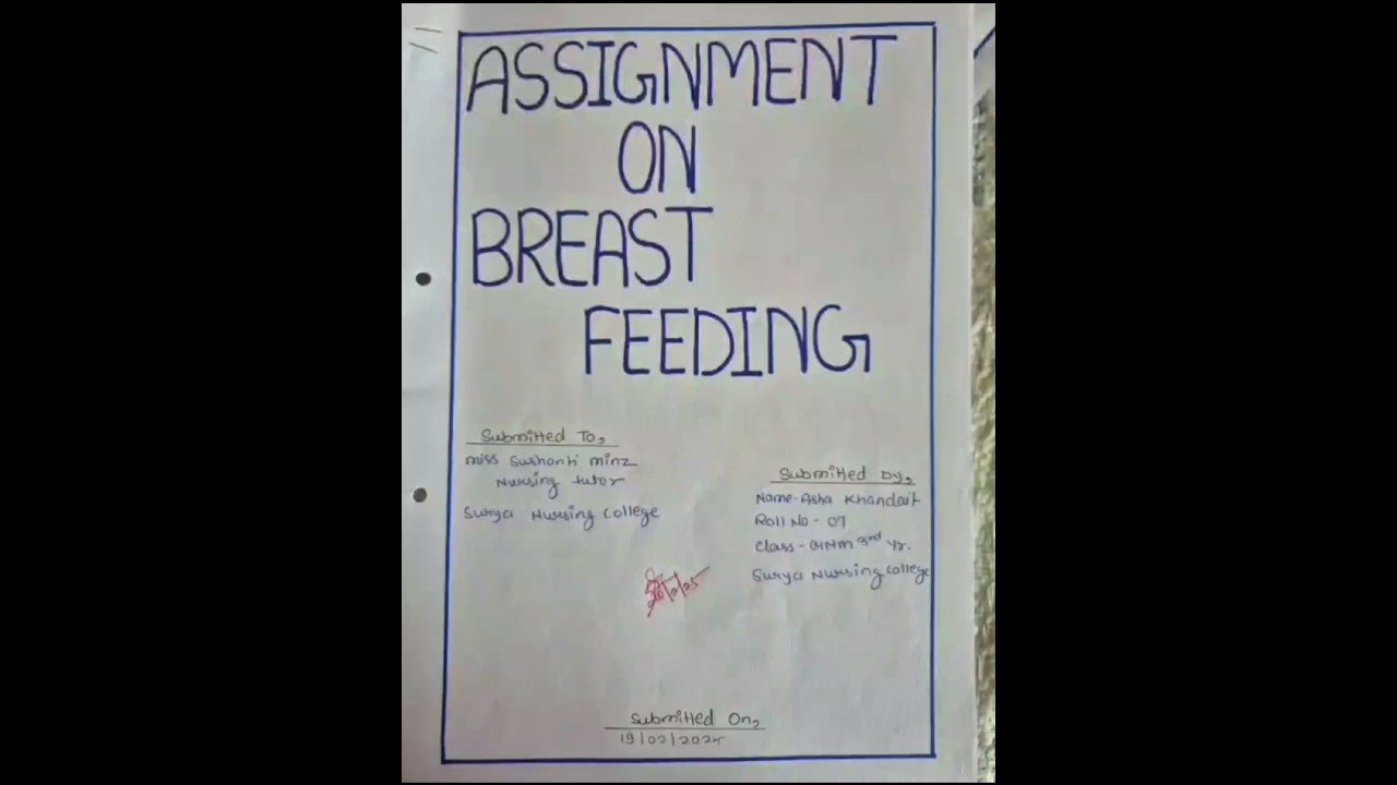 Assignment on Breast Feeding #gnm students #motherbabybond #youtubetrendingshorts #viralvideo