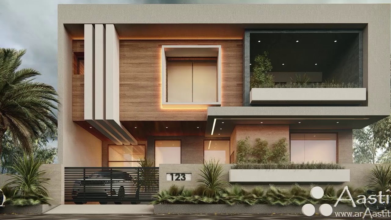 3d Elevation Home Design - Duplex Elevation - Aastitva Visualization
