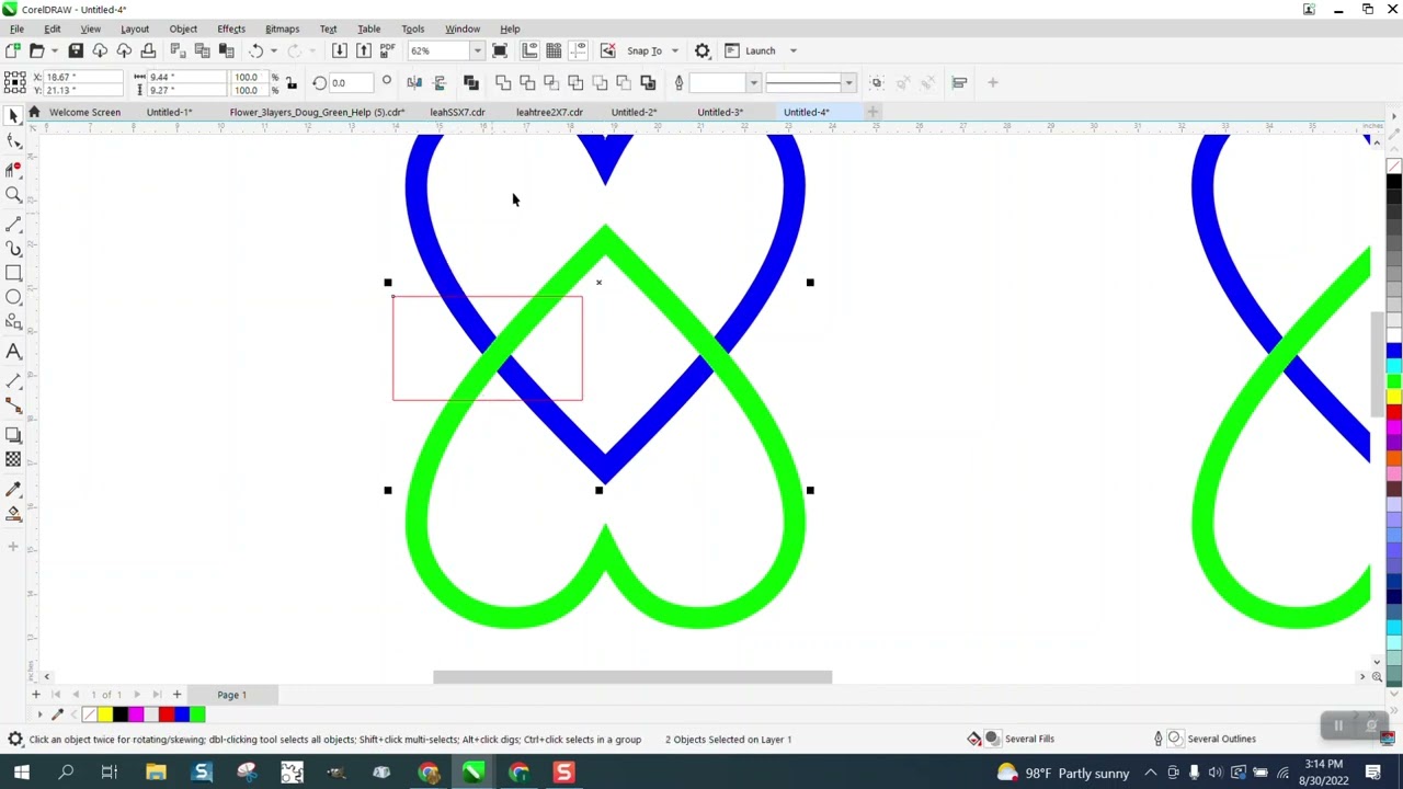 Corel Draw Tips & Tricks Interlocking Hearts TWO ways