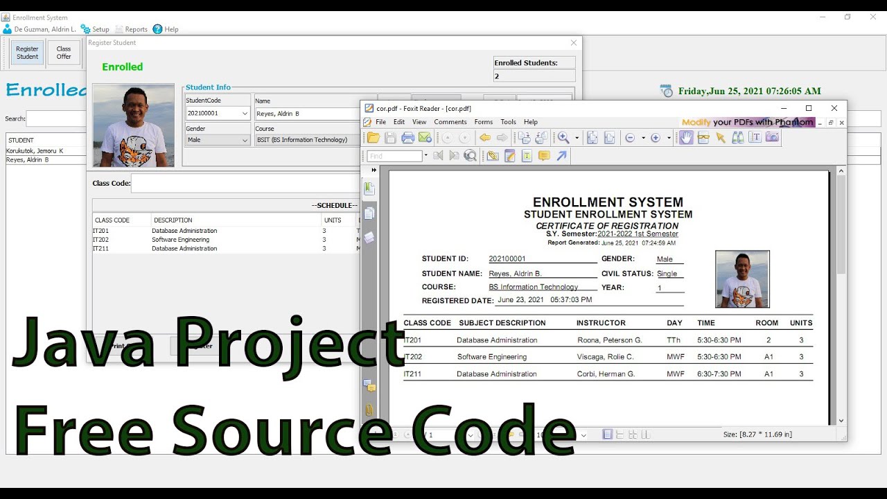 Java Project with Source CODE (Enrollment System)