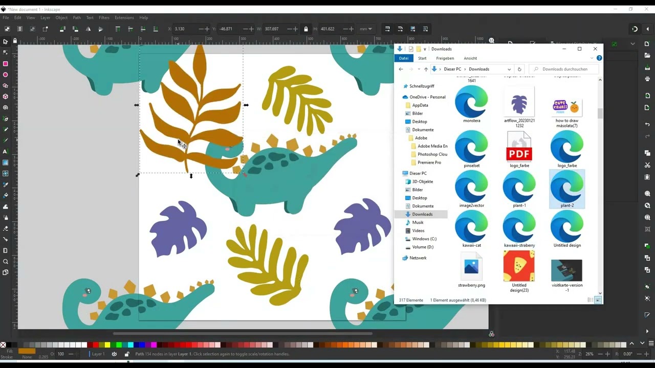 How to create vector seamless pattern design with Inkscape