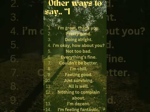 Other ways to say " I'm Fine" #synonyms #learnburst442 #learnenglish
