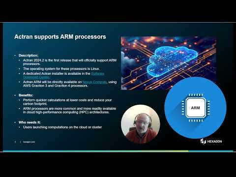 Using Actran 2024 2 on machines with ARM processors for HPC acoustic analysis