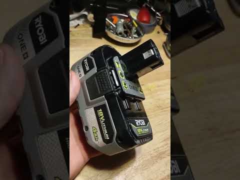 Battery check lights flashing on Ryobi One battery, won't charge