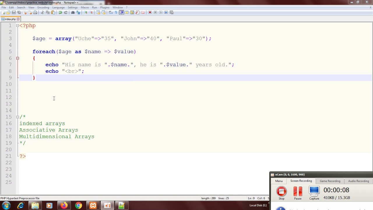 36. PHP TUTORIAL - Multidimensional arrays