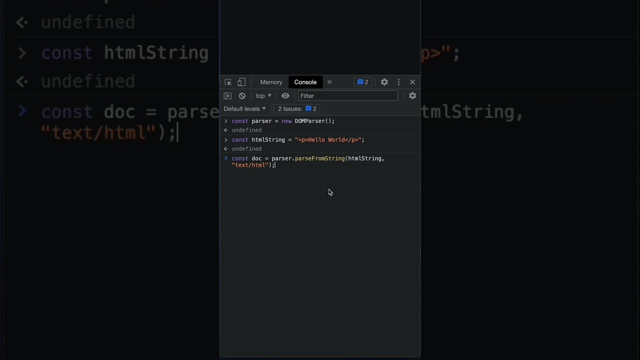Parse html source code from string into DOM