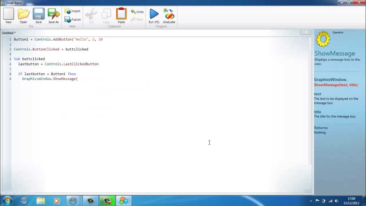 Microsoft Small Basic Button Tutorial