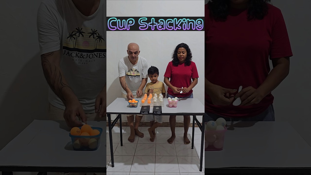 Family Cup Stacking Challenge! #short