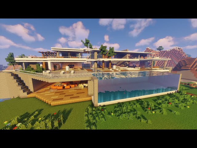 Minecraft Huge Mansion Easy Minecraft: Large Modern House Tutorial
