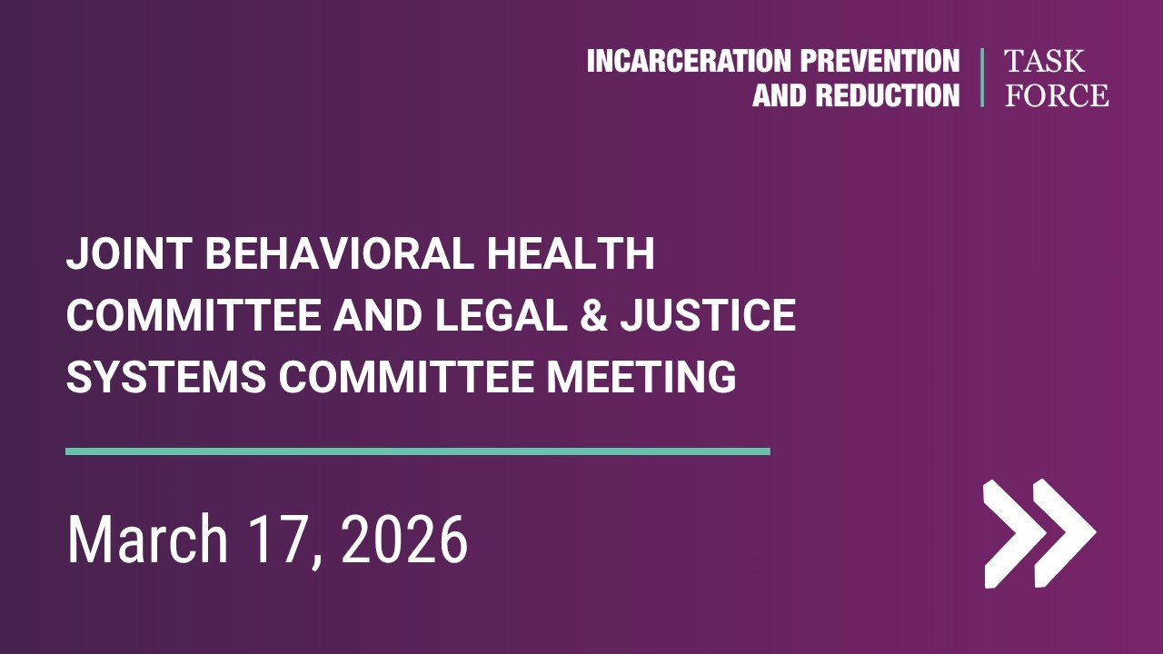 IPRTF - Special IPRTF/Joint Behavioral Health and Legal & Justice Systems Committees - Mar. 17, 2026