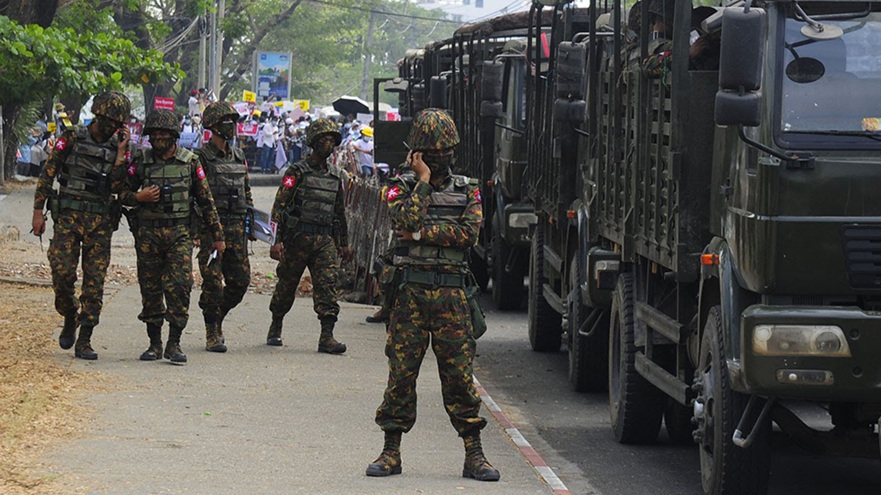 Calls for restraint as Myanmar security forces send in armoured cars ...