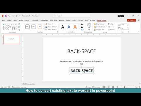 How to convert existing text to word art in PowerPoint