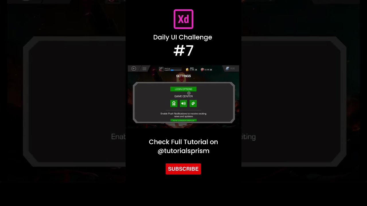 Watch Daily UI Challenge 7 - Game Setting User Interface Design in Adobe XD #ui #dailyui #dailyuiux