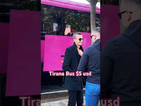 Wow ❤️shkodra Albania pink bus to Tirana so cheap only $5 #shkodra #travel #albania