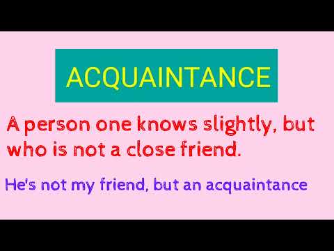 Acquaintance#spokenenglish