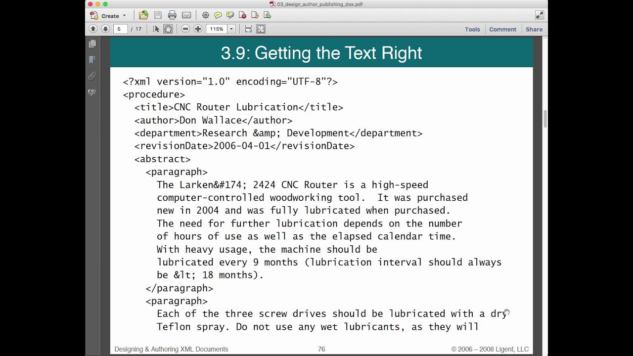 Tutorial: Design and Author Document for XML Publishing