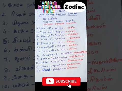 A Prasanth English Learning TV No 129 Part 1 |zodiac sign| #english #shorts #short
