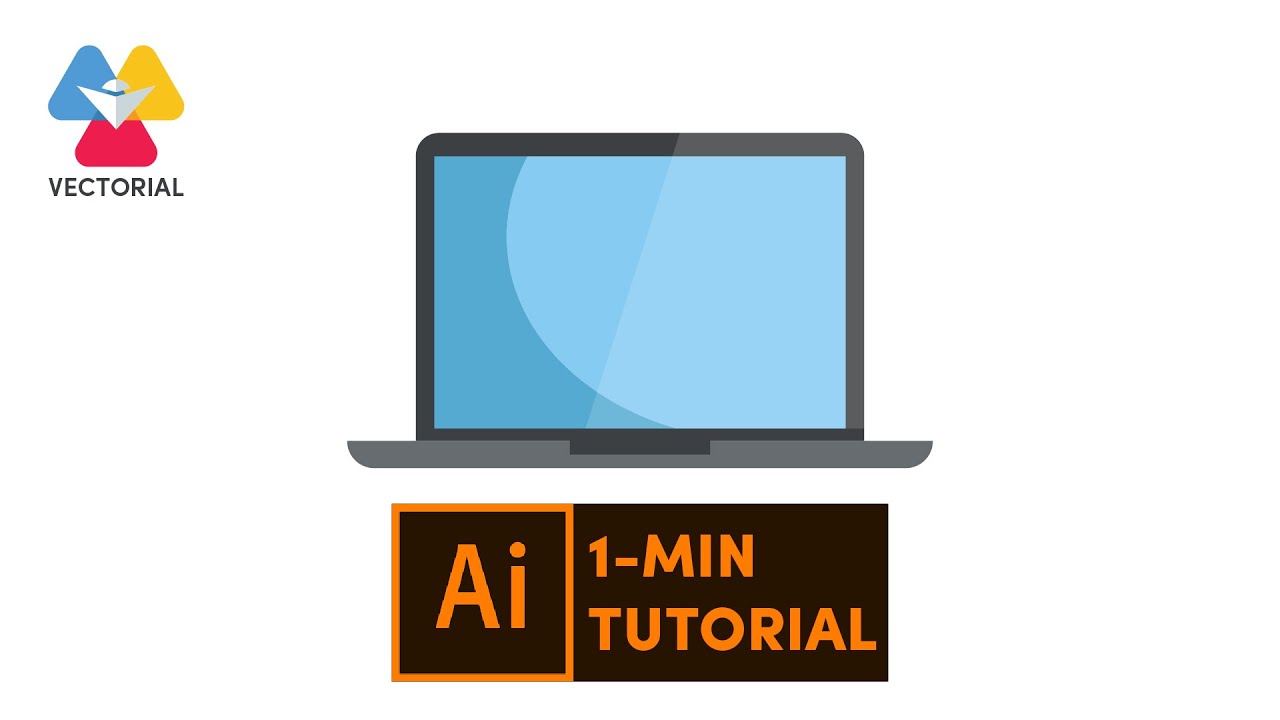 Laptop tutorial in Adobe Illustrator - 1 minute tutorial for beginner