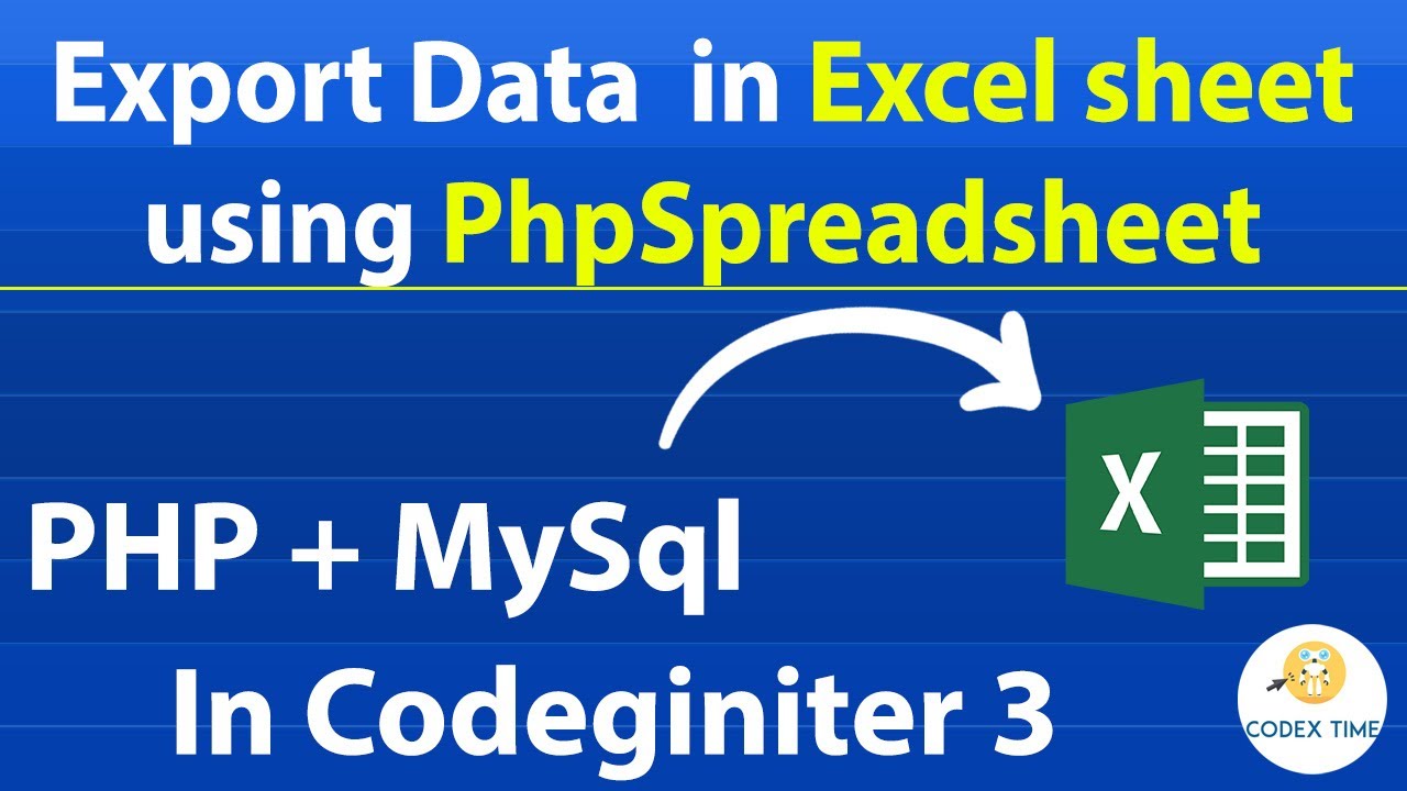how to export data in excel in codeigniter 3