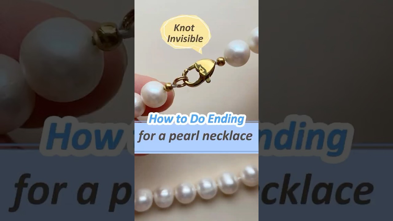 How to make ending for a classic pearl necklace - knot hidden! Beading tutorial, beginners friendly