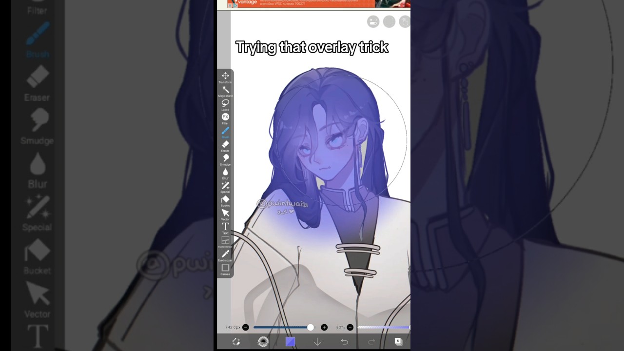 Trying Ibispaint overlay trick✨ #ibispaintx #tutorial #digitalart