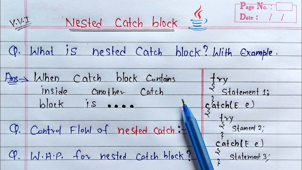 nested catch block in java | Learn Coding