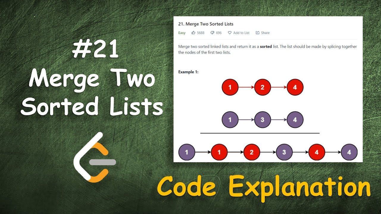 Merge Two Sorted Lists | Live Coding with Explanation | Leetcode #21