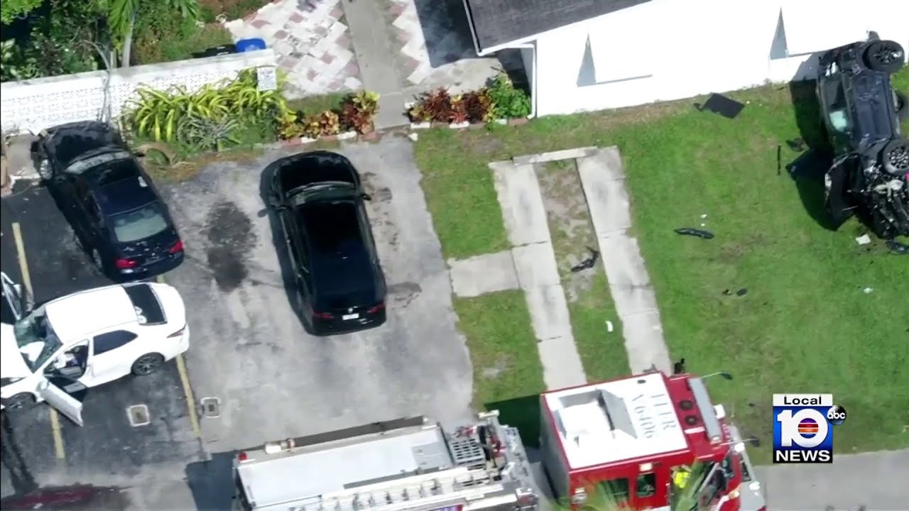 Police Chase Ends In Dramatic Crash Near Fort Lauderdale Home Crimedoor