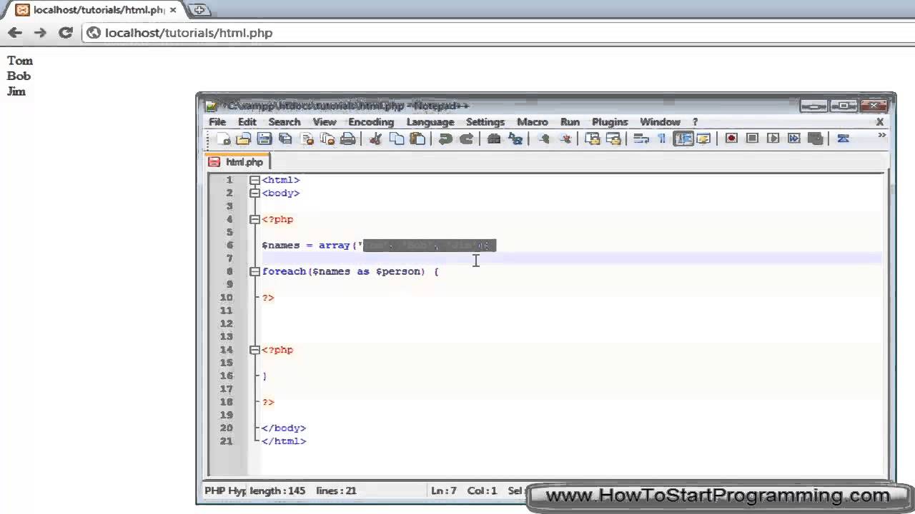 PHP Tutorial 23   Embedding HTML And PHP PHP For Beginners 1