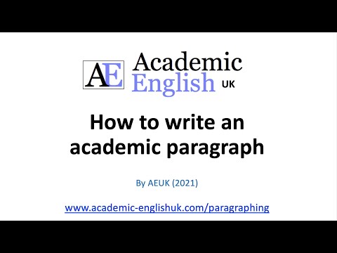 How to write an academic paragraph