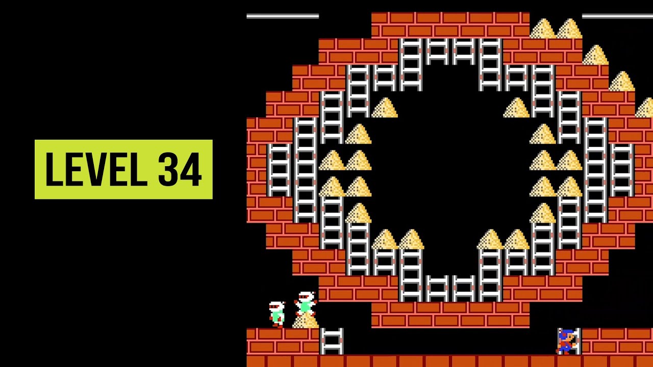 Lode Runner. Level 34. Nes games