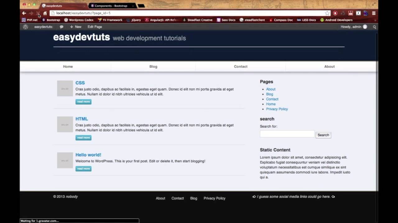 WordPress Development Tutorials 23 - Blog Template