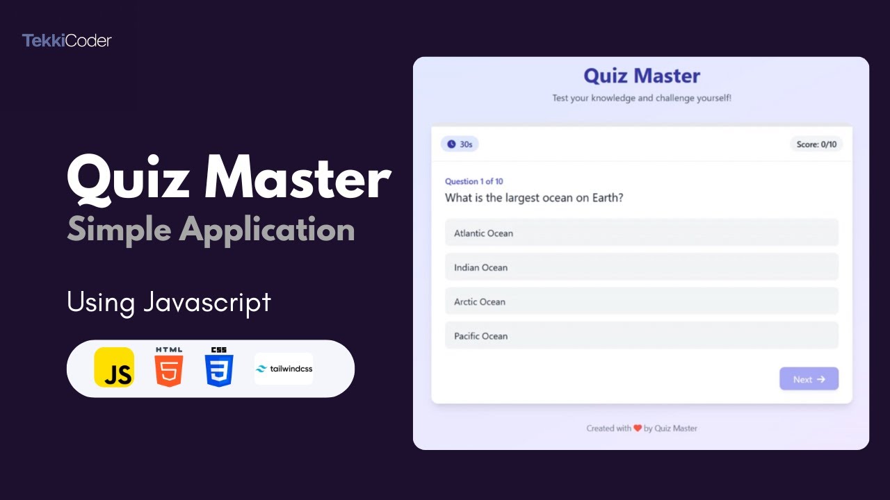 🎯 Build a Quiz App with HTML, CSS & JavaScript 🔥 | Full Tutorial