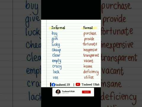 #09 informal & formal words. | #vocabulary #pronounciation #synonyms #antonyms #accent #english
