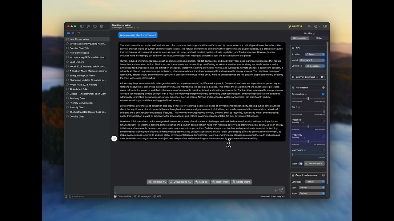 How to use Cohere Command R+ model in MindMac 1.9.7?