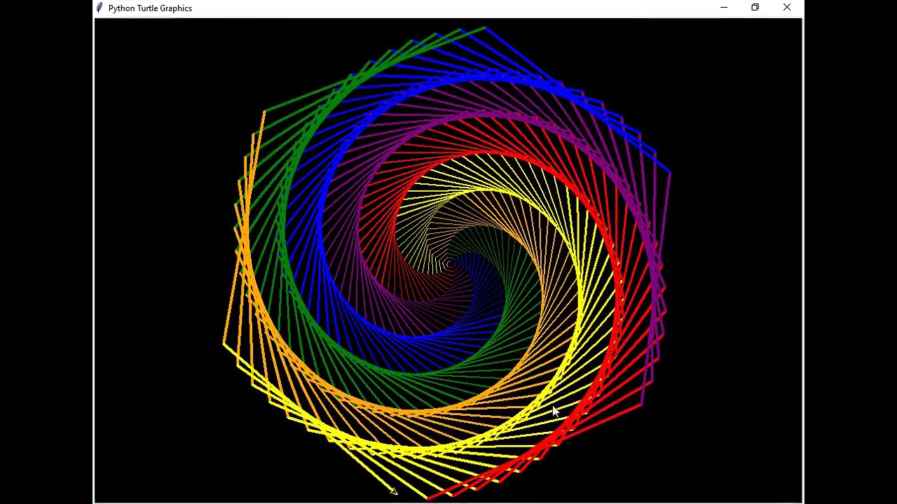 HOW TO DRAW Rainbow Benzene  USING TURTLE GRAPHICS-PYTHON