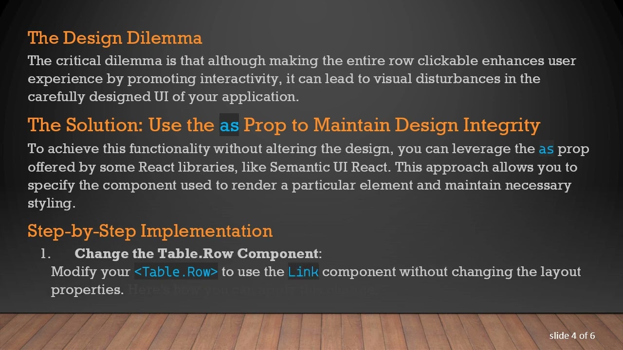 How to Disable CSS Changes When Making Table Rows Clickable in React
