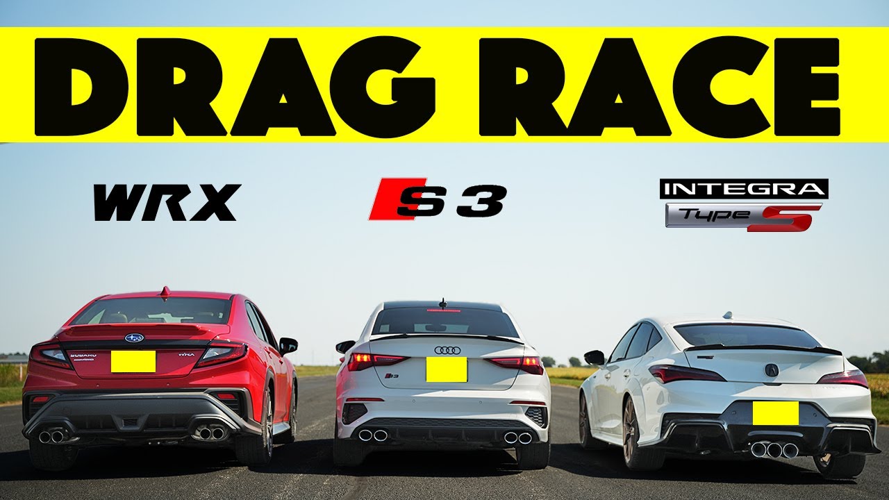 Acura Integra Type S Drag Races Subaru WRX and Audi S3, Two of Them Don ...