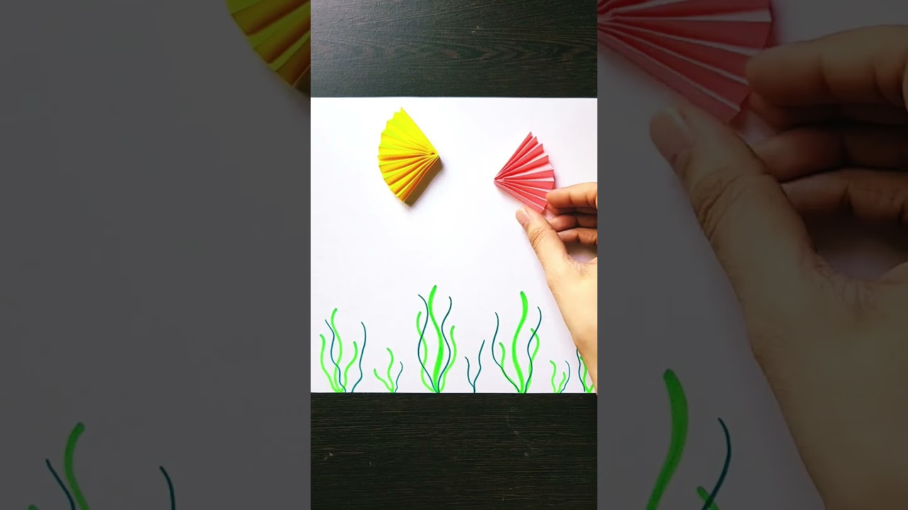 #papercraft #fish#underwater  #scene #3d #craft #tutorial #paperfan #youtubeshorts #kidslearning