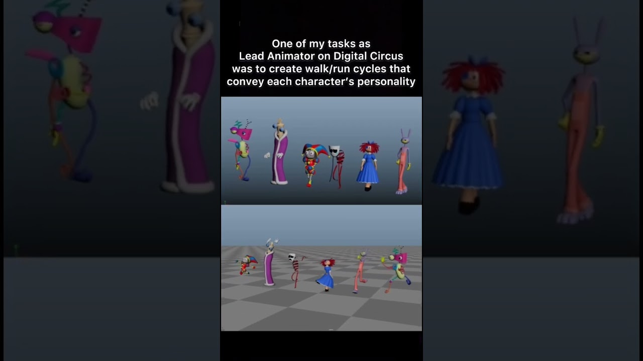 Walk/Run Cycles I animated for Digital Circus #digitalcircus #animation