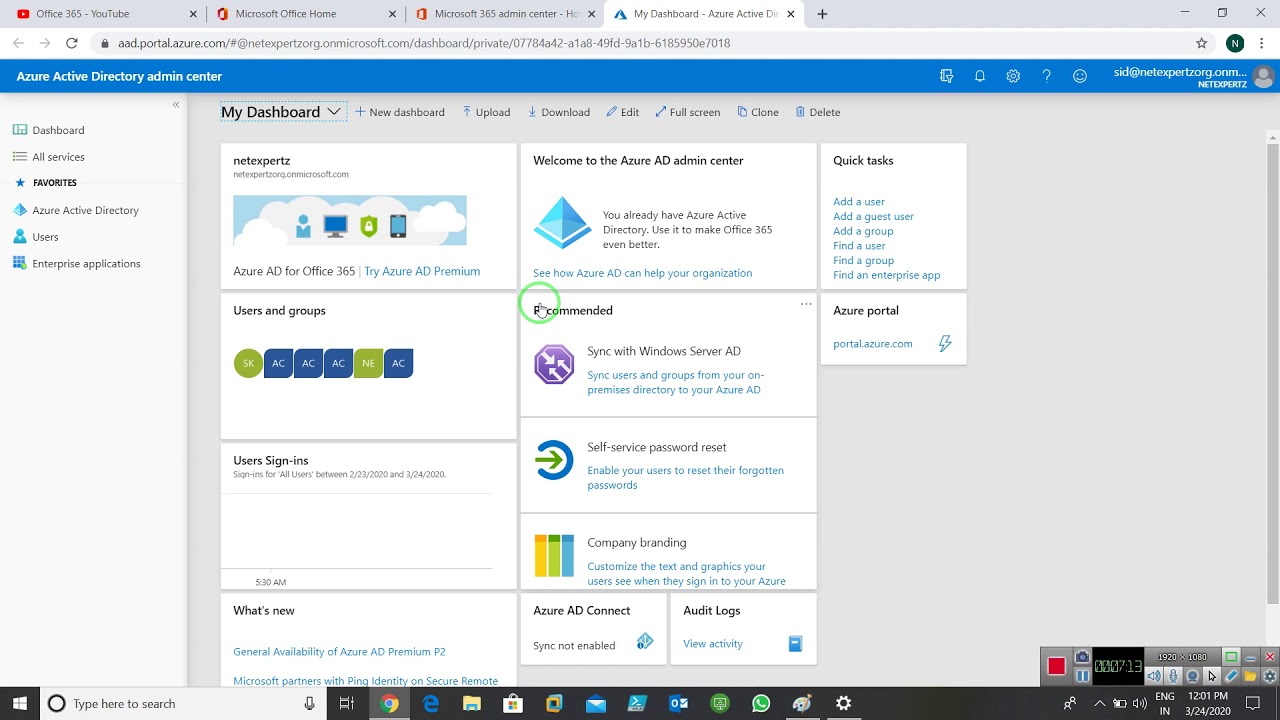 Azure Active Directory in Office 365 E3