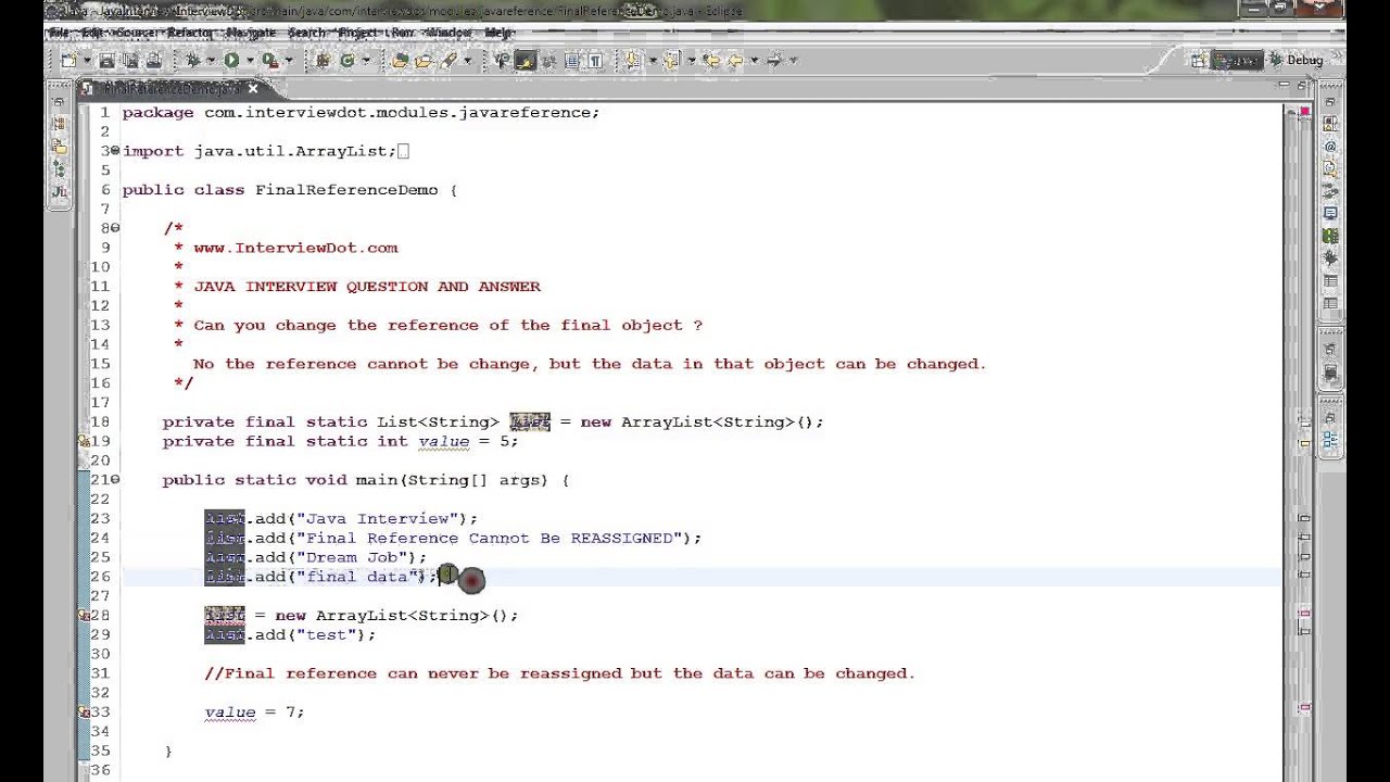 CAN WE REASSIGN A FINAL VARIABLE JAVA DEMO