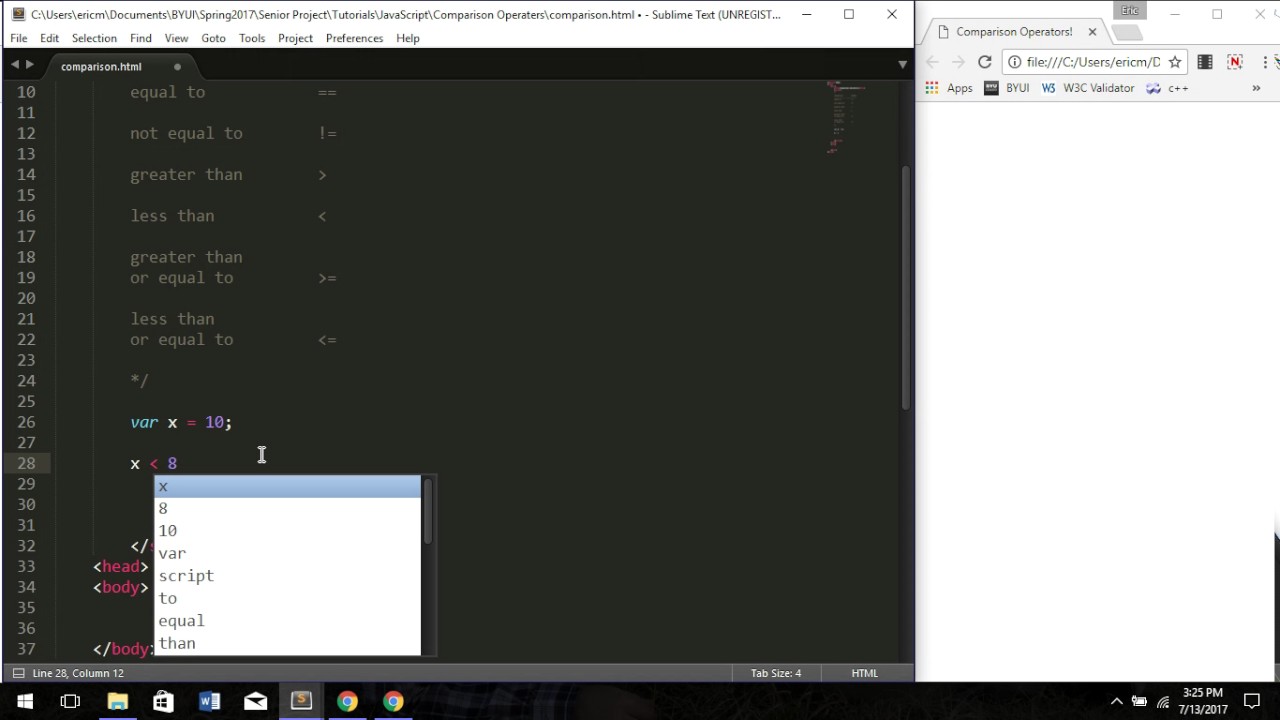 JavaScript Tutorial #6 Comparison Operators